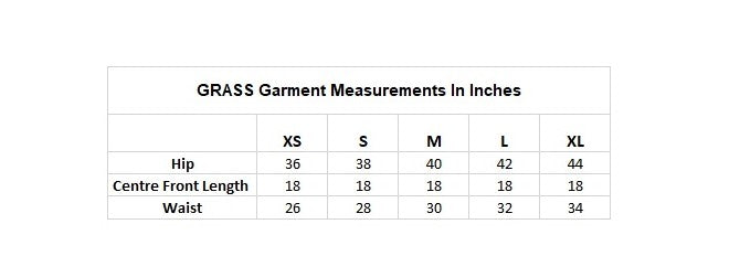 Mini Skirt size chart – GRASS by Gitika Goyal